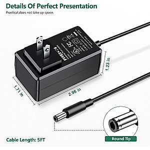 12V 1A Power Adapter Input 100V-240V, Output 12V 12W US Plug 5.5 * 2.5mm Voltage DC Power Supply for Cat Litter Box, etc.