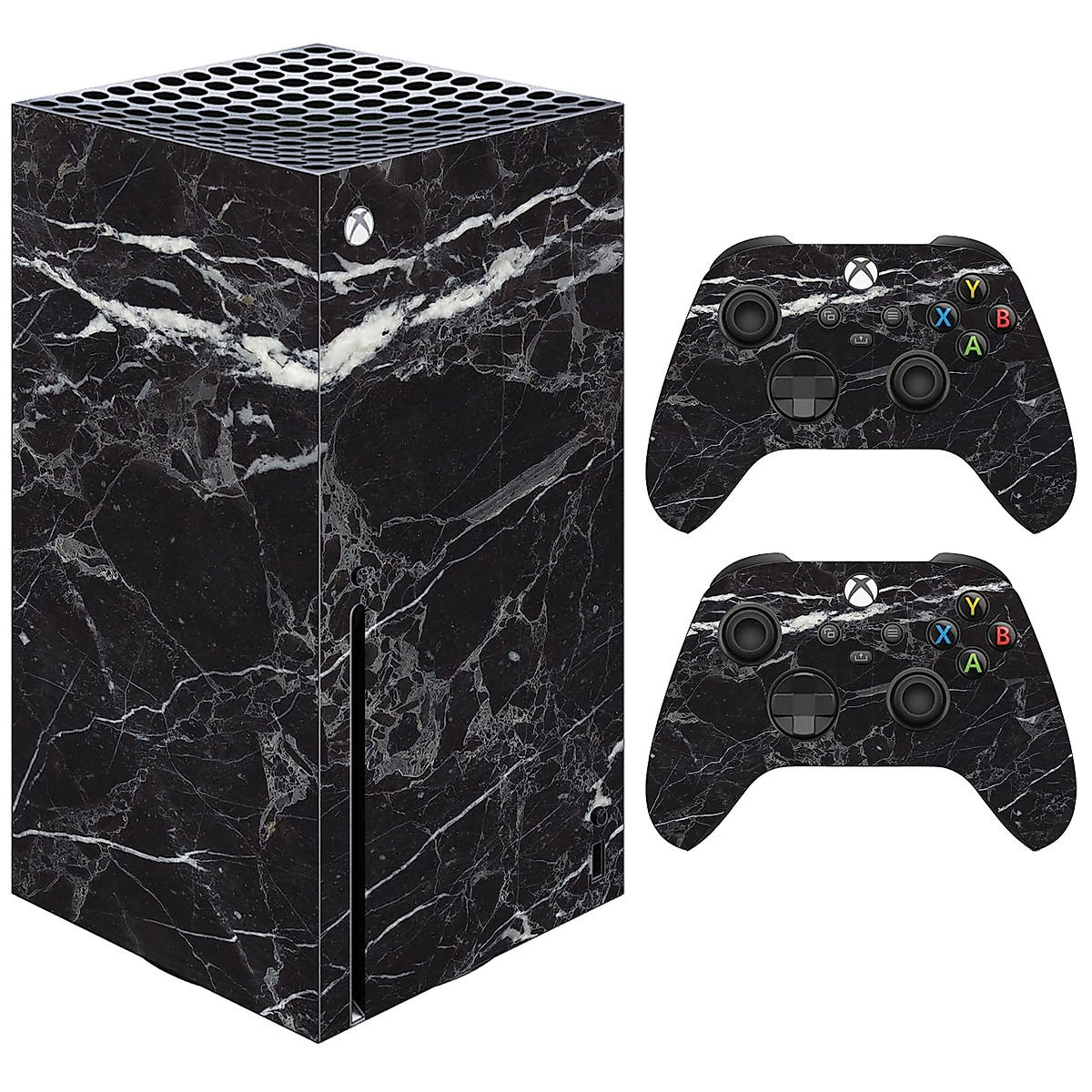 VWAQ Black Marble Skin Designed for Xbox Series X Console and Controllers - XSRSX6