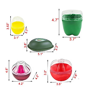 Yamesu 5 Pieces Fruit and Vegetable Shaped Savers Keepers Storage Containers for Fridge, Avocado Green Pepper Tomato Lemon and Onion Keeper/Saver/Holder, Refrigerator Vegetable Crisper