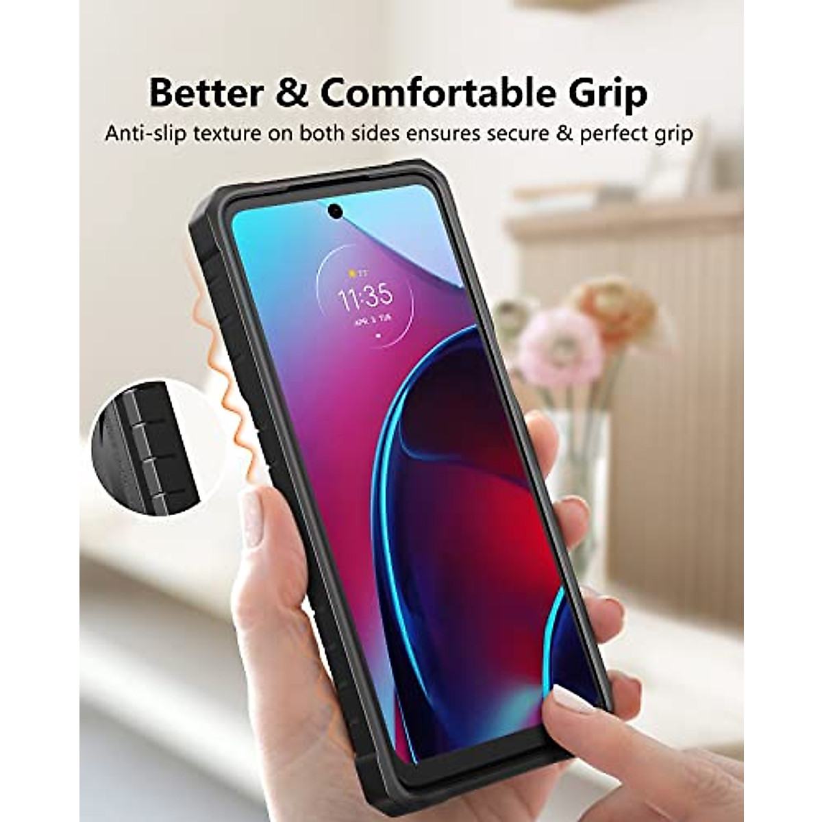 for Motorola Moto G-Stylus 4G-2022 Case: Military Grade Drop Proof Protective Rugged TPU Matte Shell | Thin Shockproof Durable Protection Tough Cell Phone Cover with Built-in Kickstand (NOT 5G)