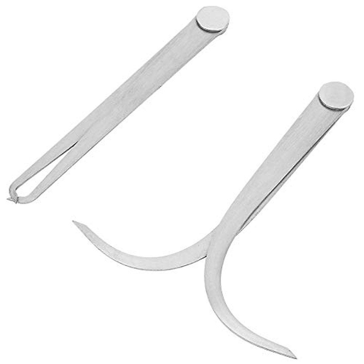 2PCS Inside Outside Calipers Machinist Stainless Steel Measuring Metalworking Tools Set Metal Firm Friction Joint 6"