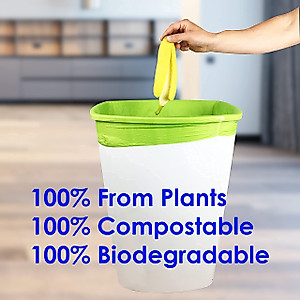 Cacus 100% Compostable Trash Bags, 13 Gallon/49.2L, 80 Count, Heavy Duty 0.90 Mils Thickness, Tall Kitchen Trash Bags, Food Waste Bags, US BPI ASTM D6400 and Europe OK Compost Home Certified