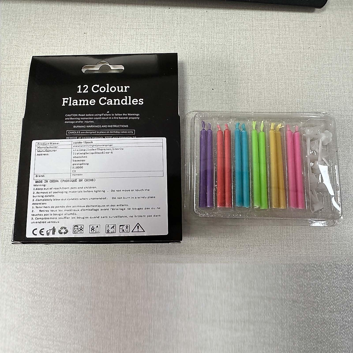 Birthday Cake Candles Happy Birthday Candles Colorful Candles Holders Included (Colorful, 12)