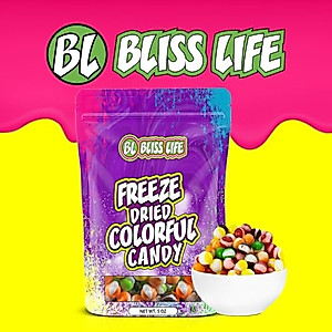 Bliss Life Freeze Dried Colorful Candy - Freeze Dried Candy Variety Pack, ASMR Candy - Sour Dry Freeze Candy with Unique Flavors - A Trendy, Novelty Treat Great for TikTok Challenge (5 oz)