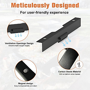 Koutemie Wind Guard for Blackstone 28" Griddle Accessories with Magnetic Grill Heat Shield, Heavy Duty Steel Wind Screens Compatible with Rear Grease Cup, Hood and Side Shelf, Black