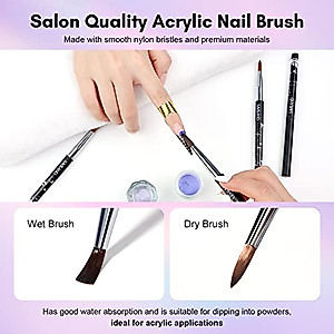 Saviland 11PCS Kolinsky Acrylic Nail Brush set - Size 4/6/8/10/12/14/16 Acrylic Powder Brushes for Acrylic Nails Extension & 3D Nail Carving