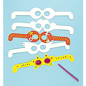 Baker Ross Design Your Own Glasses, Blanks for Kids to Paint and Decorate for Arts and Crafts Activities (Pack of 12), 35cm, White (ET608)