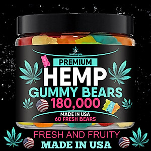 Healthergize Hеmр Gummies Bears-Great for Sleep, Joints, Relax, Calm, Muscles, Discomfort, Skin-Natural Hemp Gummy Bears-Variety of Fun Fruity Flavors-Natural Hеmр Party-Made in USA