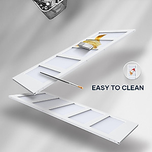 EaseLife 36in x 84in Glass Barn Door with 6.6FT Sliding Door Hardware Kit Included & Handle,Solid LVL Wood Covered with Water-Proof & Scratch-Resistant PVC Surface,DIY Assembly,5-Panel Glass,White