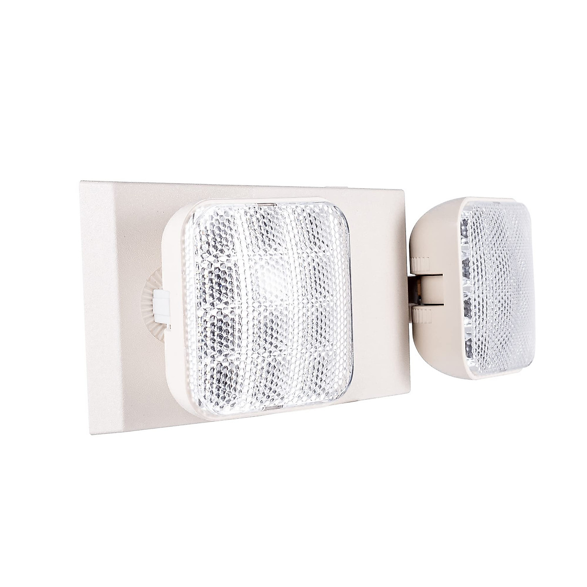 GRUENLICH LED Emergency Light, Exit Lighting Fixtures with Two LED Heads and Back-Up Batteries, UL 924 Qualified, 120-277 Voltage, 2-Pack