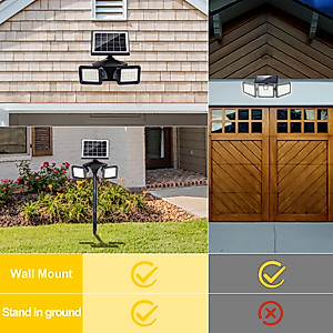 EMANER Outdoor Solar Lights with Motion Detector, 2-in-1 Solar Flood Light, 6000K Waterproof, Dusk to Dawn Cordless Security Light, Solar Powered Landscape Light for Yard, Garden, Porch, 2-Pack