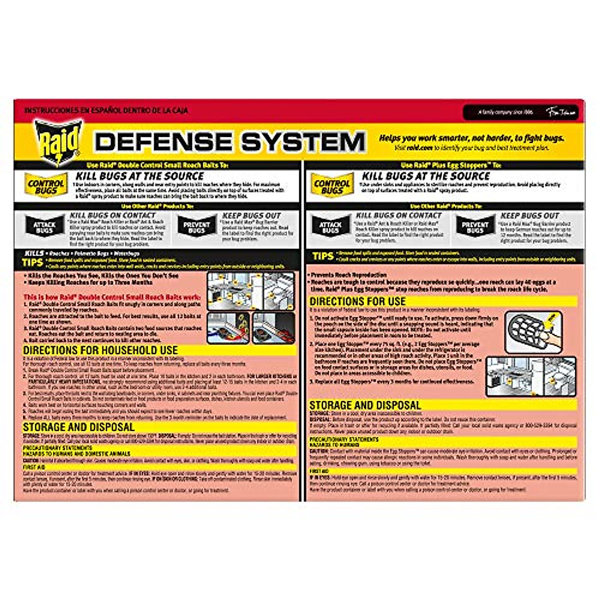 Raid Double Control Small Roach Baits Plus Egg Stopper 0.63 Ounce (Pack of 1)