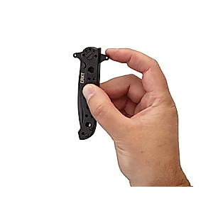 CRKT M21-10KSF EDC Folding Pocket Knife: Special Forces Everyday Carry, Black Serrated Edge Blade, Frame Lock, Dual Hilt, Stainless Steel Handle, Reversible Pocket Clip