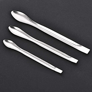 uxcell Micro Scoop Stainless Steel Reagent Sampling Lab Spoon Spatulas for Laboratory 105/125/140mm 3in1 3Pcs