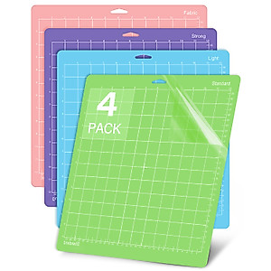 Gwybkq Cutting Mat for Cricut Maker 3/Maker/Explore 3/Air 2/Air/One 4 Pack 12x12 VarietyGrip Cut Replacement Accessories Green/Blue/Purple/Pink Card Adhesive Sticky Pads