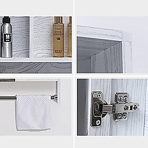 ZAYEN Bathroom Mirror Cabinet, Wall Mounted Bathroom Storage Cabinet with Smart Touch Switch Makeup Mirror Multifunctional Defogging Metal Aluminum Vanity Mirror Cabinet