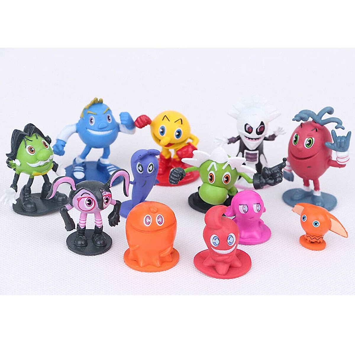 Seamont New Gift PAC-Man and The Ghostly Adventures 12 pcs Movie Action Figure Kids Toy Xmas Gift Cute, 3-5cm