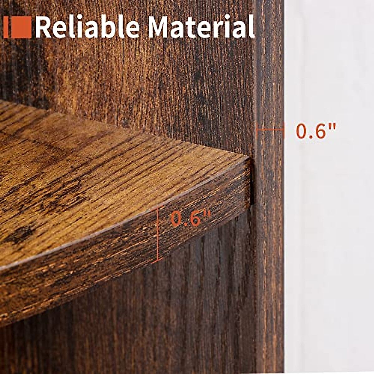 Fun Memories 5-Tier Corner Bookshelf - 63" Tall Modern FreeStanding Corner Bookcase - Durable Wood Corner Cabinet - Perfect for Living Rooms, Bedrooms and Offices - Brown