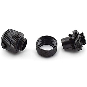 SDTC Tech 4-Pack G1/4" to 3/8" ID 5/8 OD Quick Tighten Compression Fitting for Soft Tubing, PC Water Cooling System Soft Tube Connectors