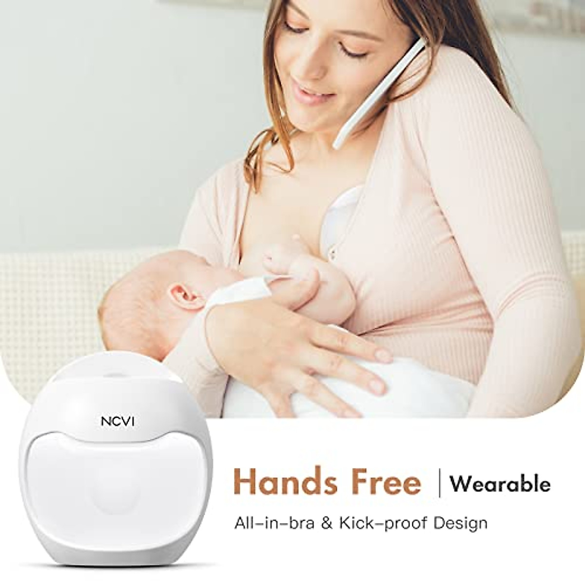 NCVI Manual Wearable Breast Pump | Breastmilk Collector, Hands-Free & Portable, Natural Expression, Breast Feeding Essentials | Astronaut Series, 1pc
