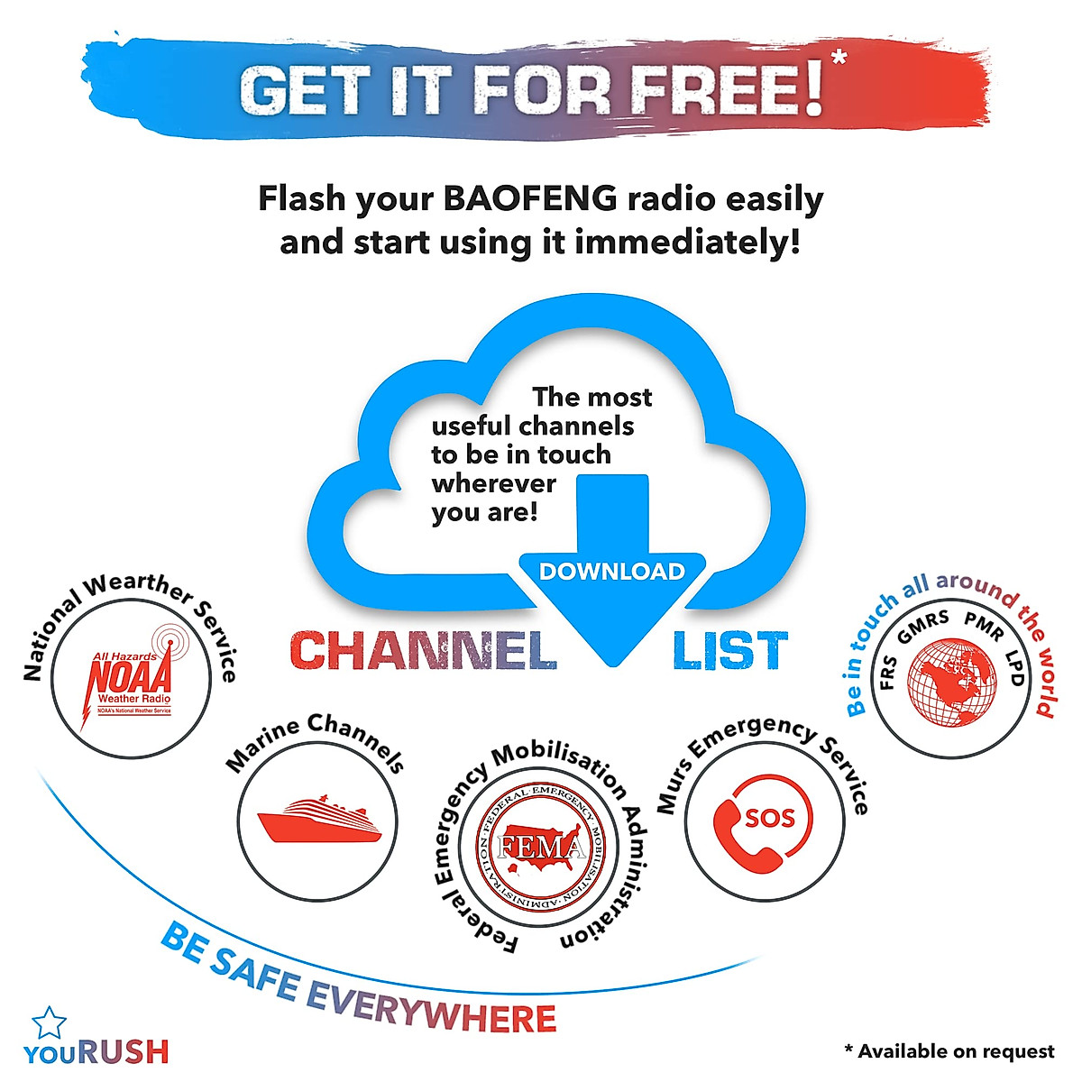 youRUSH Ham Radio UV5R Antenna Compatible with Baofeng UV-5R, UV-82, BF-F8HP. 18.7 Foldable Tactical Antenna SMA Female Connector Dual Band VHF/UHF for Two Way Radio & Lanyard youRUSH