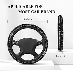 Supernatural Printed Car Steering Wheel Cover Anti-Slip Steering Wheel Protector Elastic Decoration Protector for Woman Man Car Accessories for Most Cars
