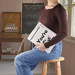 Ohana Book Sleeve Family Book Sack Hawaiian Flower Book Protector Hibiscus Flower Book Cover You’re My Ohana Book Zipper Pouch Cartoon Inspiration Gift for Friends BFF (YouAreMyOBS)