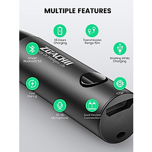 ZOACHII Bluetooth Aux Adapter for Car, Wireless Bluetooth 5.0 Audio Receiver with 3.5mm Jack for Vehicle Truck Home Stereo Speaker Headphone Music Streaming, Handsfree Calling, [1 Piece]