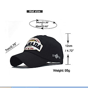 XibeiTrade Canada Maple Flag Cotton Baseball Cap for Men Women Sports Outdoor Sun Hat (Wine Red)