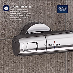 GROHE 26128002 Euphoria 260 CoolTouchThermostatic Shower System, 1.75 gpm, Starlight Chrome