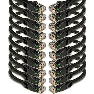 iMBAPrice 3' Cat5e Network Ethernet Patch Cable, 10 Pack, Black (IMBA-CAT5-03BK-10PK)