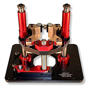 JessEm 02120 Mast-R-Lift II Router Lift with Top Plate and 10-Piece Insert Ring Kit with Caddy for Router Plates and Lift Systems (2 Items)