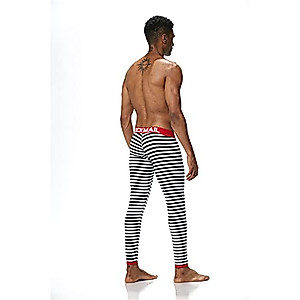 JOCKMAIL Long Johns Pants Men Thermal Underwear Cotton Printed Mens Thermal Underwear Sleeping Bottoms Leggings Pant (as1, Alpha, m, Regular, Regular, Red-2)