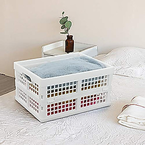 Yarebest 3-Pack 15 Liter Collapsible Crates, Folding Basket Bins for Storage