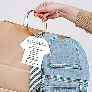 200 PCS T Shirt Washing Instruction Cards, Clothes Cleaning Care Instruction Insert Customer Direction Card for Small Business Online Shop Owner (3.6” x 3.4”)