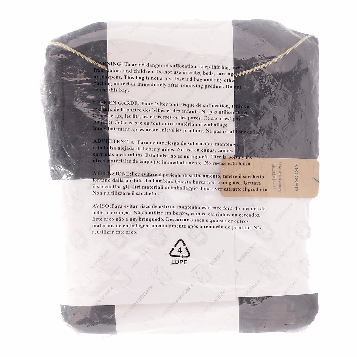 KROSER Laptop Backpack 15.6 Inch Stylish School Backpack Doctor Bag Water Repellent College Casual Daypack with USB Port Travel Business Work Bag for Men/Women-Black