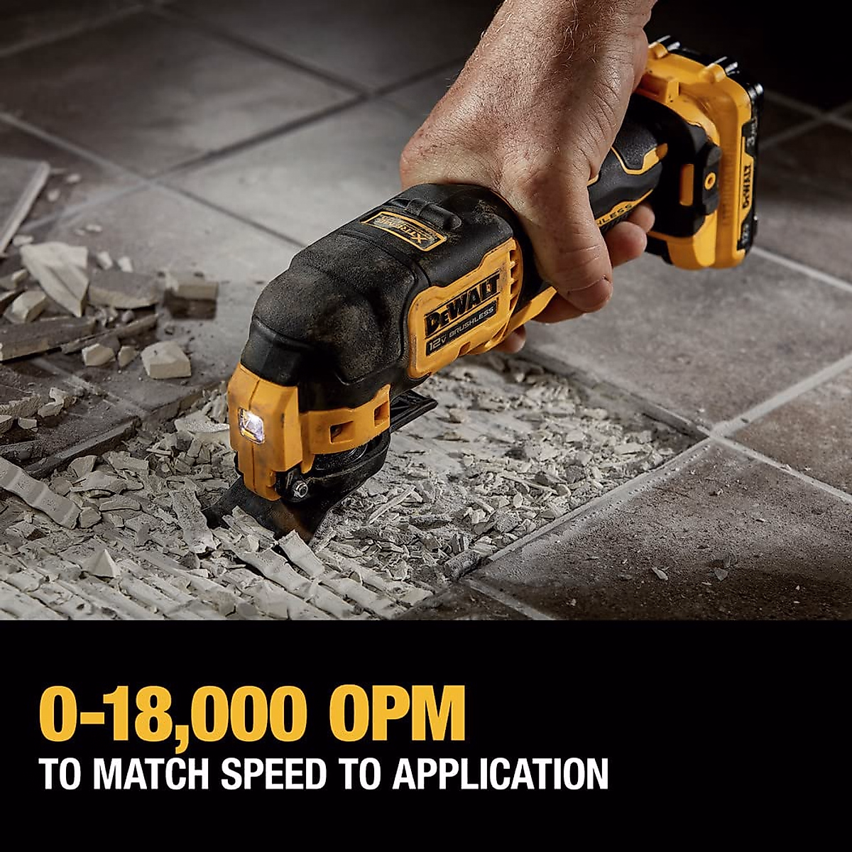 DEWALT XTREME 12V MAX Brushless Cordless Oscillating Tool Kit (DCS353G1) , Yellow