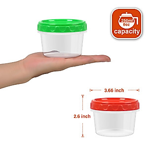 EONJOE 8 oz Plastic Containers with Lids 12-pack Food Storage Container 1 Cup Meal Prep Bowls Airtight Stackable Dishwasher Freezer Safe