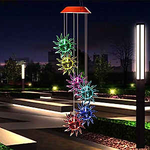 Sunflower Solar Wind Chimes,Gifts for All mom/Grandma/Women/Aunt /Daughte/Friend /Niece/Sister/Teacher/dad, Mother Birthday Gift, Gardening Gifts,windchimes Outside, Perfect for The Patio, Garden