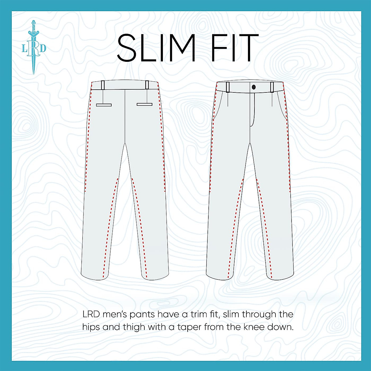 LRD Mens Stretch Golf Pants – Lightweight Performance Slim Fit Golf Pant for Men Black - 34W x 32L