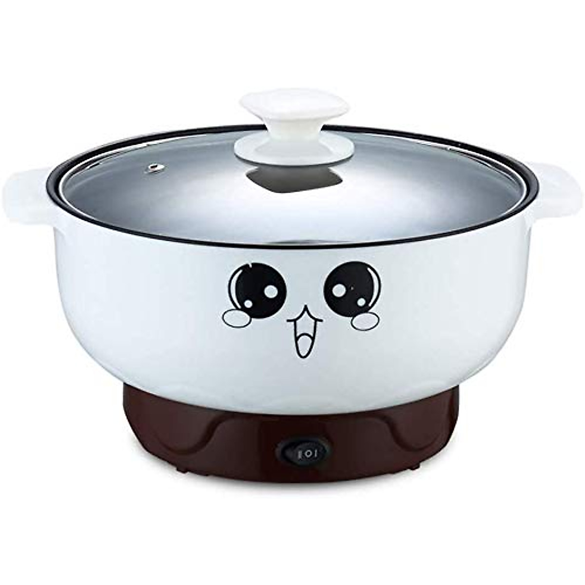 4-in-1 Multifunction Electric Skillet Non-Stick Stainless Steel Hot Pot Noodles Rice Cooker Soup Pot Portable Mini Heating Pan Cooking Fried (Diameter 20CM, 2.3L, Electric Skillet)