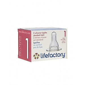 Silicone Nipples-Stage 1 (0-3 Months) Lifefactory 2 Pack