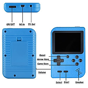 Anyando Handheld Game Console, Portable Retro Video Game Console with 500 Classical FC Games, 3.0-Inches Color Screen, 1020mAh Rechargeable Battery Support for Connecting TV and Two Players(Blue)