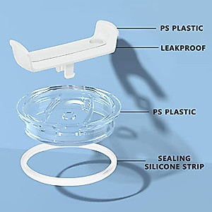 Mojoker 2 Pcs White Skinny Tumbler Lid Replacement, 40 OZ Tumbler Lid Compatible for Stanley, Spill Proof Splash Resistant Tumbler Covers Fit for Stanley Tumbler and More Coffee Mugs