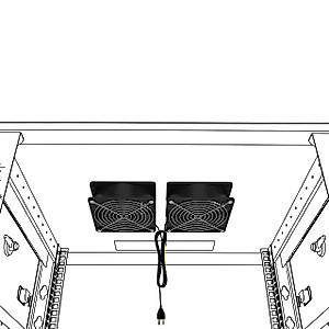 Network Cabinet Fan (Dual 2pc Kit) Server Rack Cooling (Rackmount Muffin Extra Strong Fans Pair 120mm 4in) Steel Frame Ventilation with 110V AC/Ground Cable - Tupavco TP1510