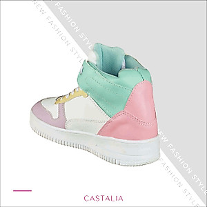 CASTALIA White Tennis Shoes Women, Stylish, Comfortable, Casual, Womens Walking, Sneakers. Non-Slip Sole. Perfect Womens Shoes, White Sneakers for Women., White, 9