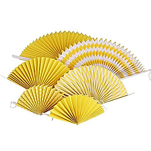 16PCS Yellow Royal Blue Birthday Graduation Party Congrats Grad Decoration Supplies Hanging Paper Fan Rosettes Honeycomb Ball Lanterns Royal Prince Boy Baby Shower Wedding Bridal Shower Photo Backdrop
