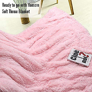 Homore Soft Fluffy Blanket Fuzzy Sherpa Plush Cozy Faux Fur Throw Blankets for Bed Couch Sofa Chair Decorative, 50''x60'' Baby Pink