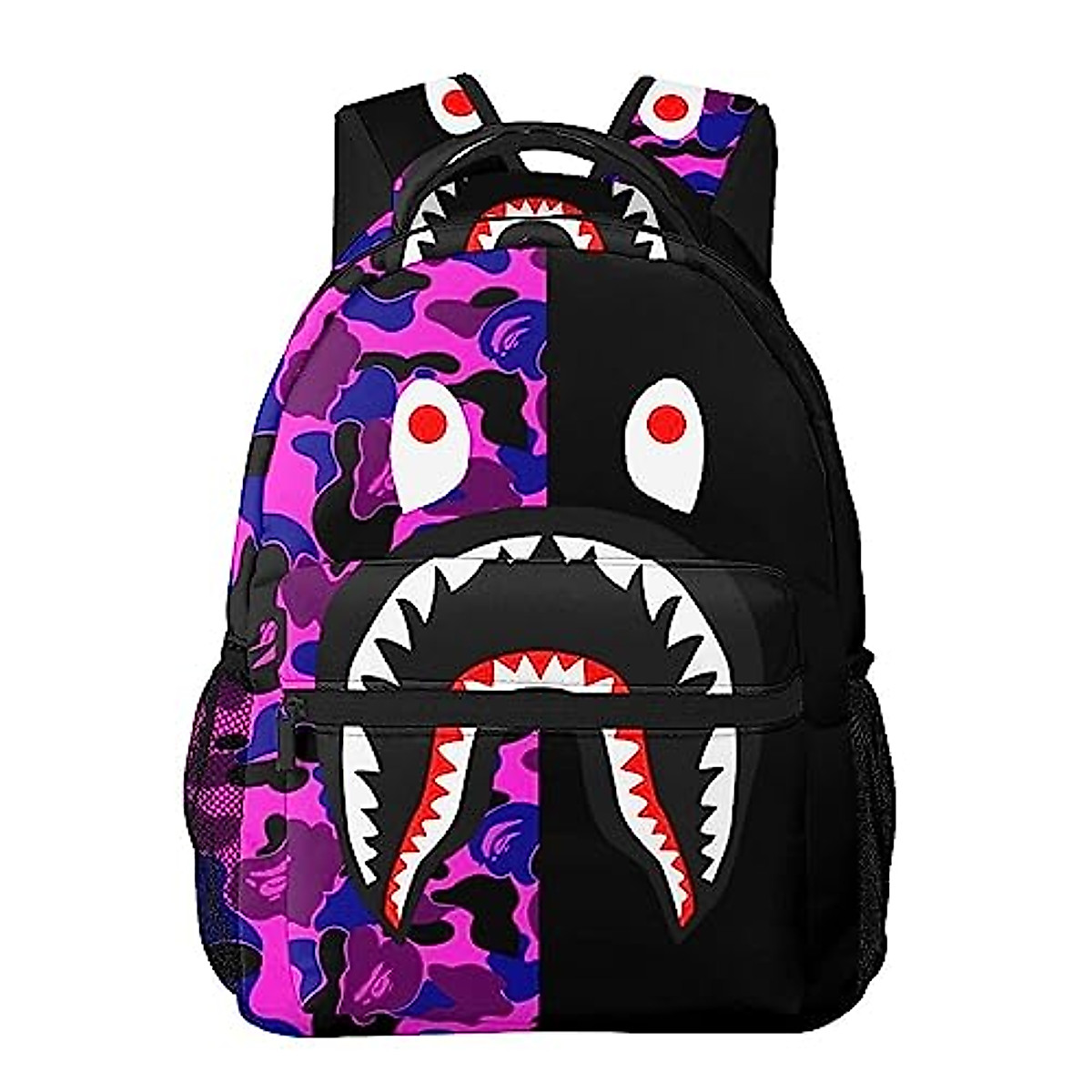 AIRPO Shark Teeth Backpacks Camouflage 3D Print Large Capacity Laptop Daypack Lightweight Multiple Backpack Fashion Travel Shoulders Bag For Women Men