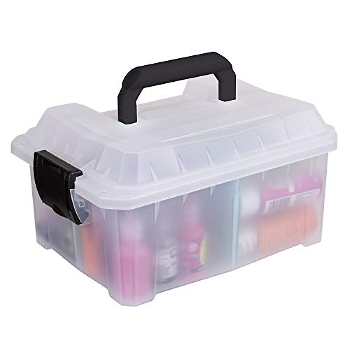 ArtBin 6817AG Sidekick Cube Carrying Case with Open Lift-Out Tray, Portable Art & Craft Organizer with Handle, [1] Plastic Storage Case, Clear